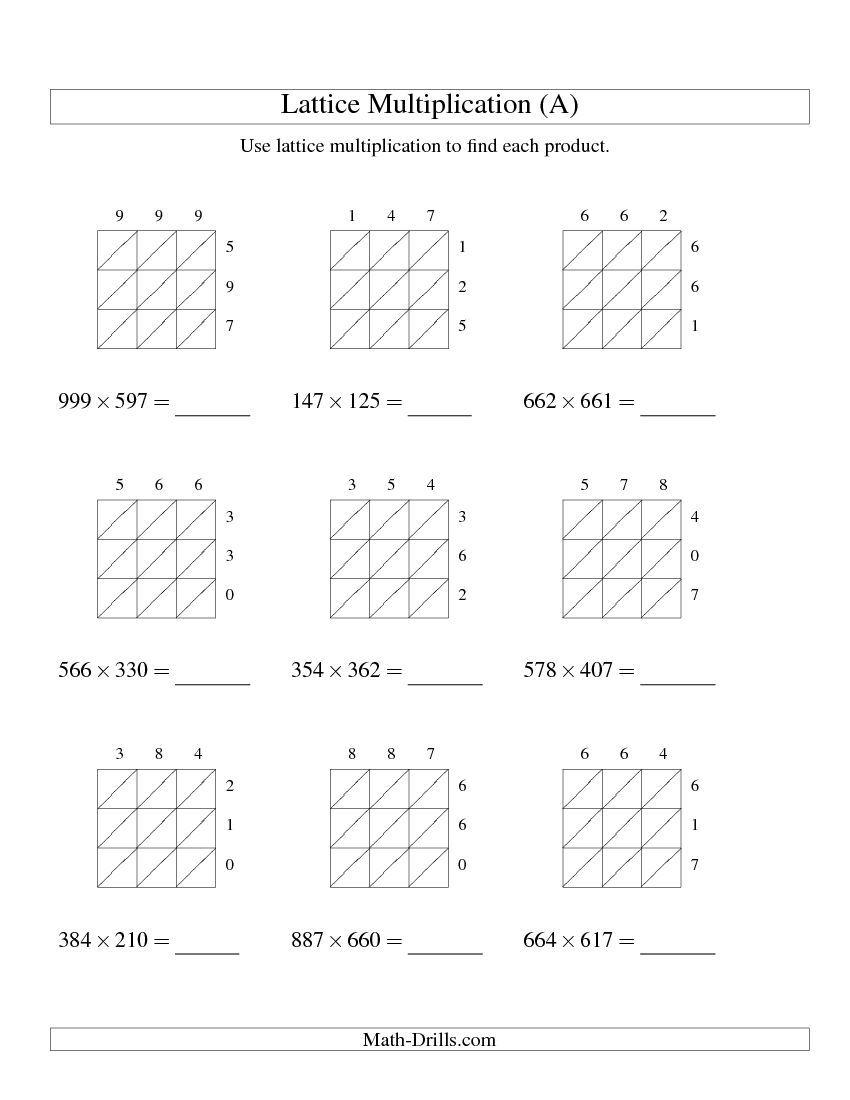 Free Printable Lattice Multiplication Grids – PrintableMultiplication.com Free Printable Lattice Multiplication Grids – PrintableMultiplication.com