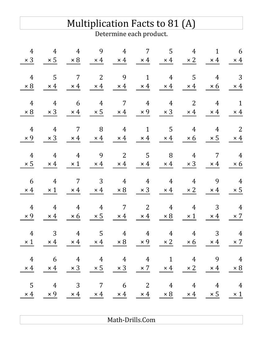 Printable Multiplication Drills PrintableMultiplication