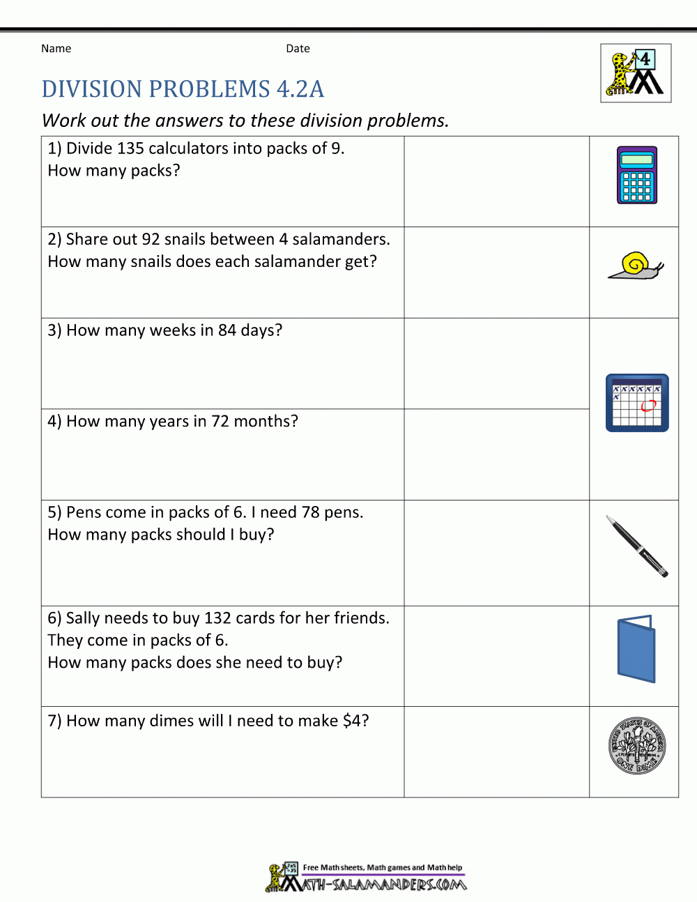 Printable Multiplication And Division Worksheets Grade 4