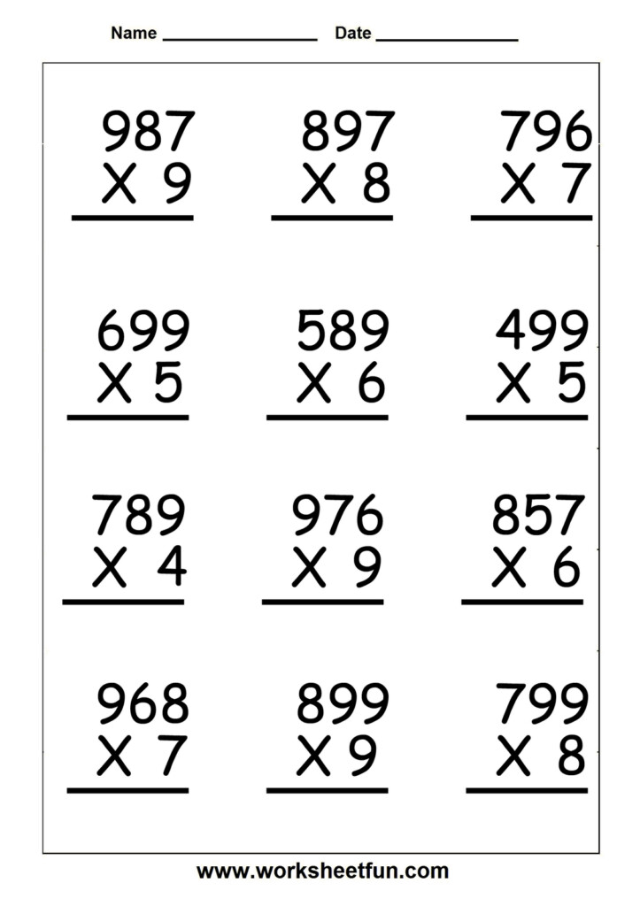 Multiplication Worksheets Ks2 Year 4 PrintableMultiplication